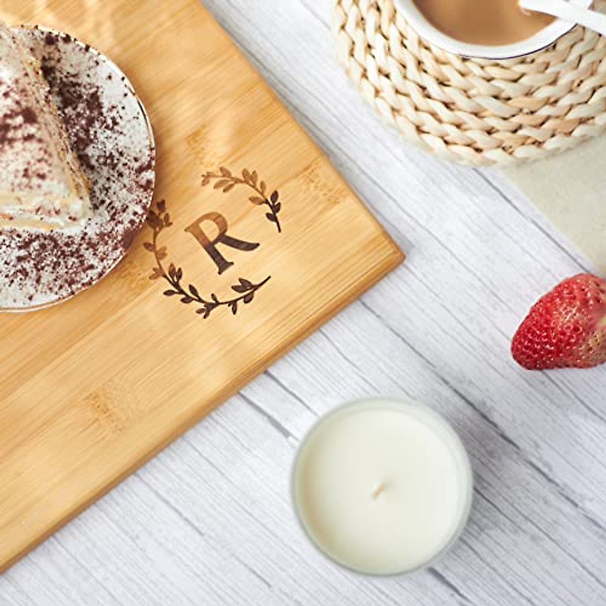 Bamboo Cutting Boards with Famaily Last Name for Kitchen Wedding Gift, Last Name Cutting Board with Engraved Handmade for Housewarming Gifts(Letter D)