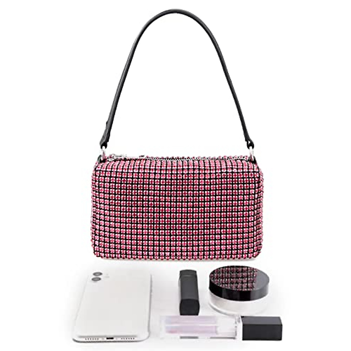 Chanrekenti Rhinestone Purse Evening Bag for Women Crystal Handbags for women Crossbody Purse with Chain for Party