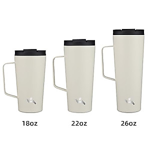 Konokyo Insulated Tumbler with Handle and Straw, 18 OZ Travel Coffee Mug Stainless Steel Cup Metal Water Bottle,Angel White