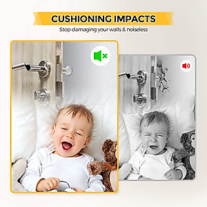 Door Stopper Wall Protector, Door Bumpers for Walls with Strong Back Adhesive Door Knob Wall Protector for Kitchen Cabinets (Clear, 6pcs)