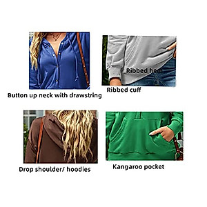 Shaeueak Women Hoodies Lightweight V Neck Sweatshirts Long Sleeve Shirts Loose Fit Sweaters Size Medium Grey