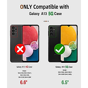 for Samsung Galaxy A13 5G Case: TPU Soft Shock Proof Protection | Matte Textured Design Shell - Heavy Duty Military Grade Rugged Cell Phone Protective Cover with Kickstand for A13 5G (Black)