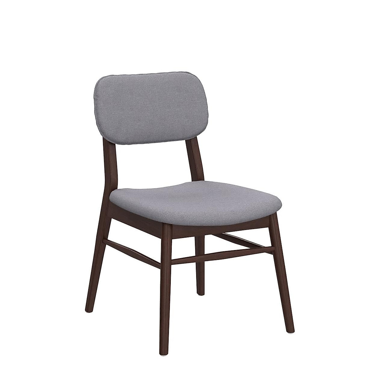 Christopher Knight Home Colette Fabric with Walnut Finish Dining Chairs, 2-Pcs Set, Light Grey / Walnut