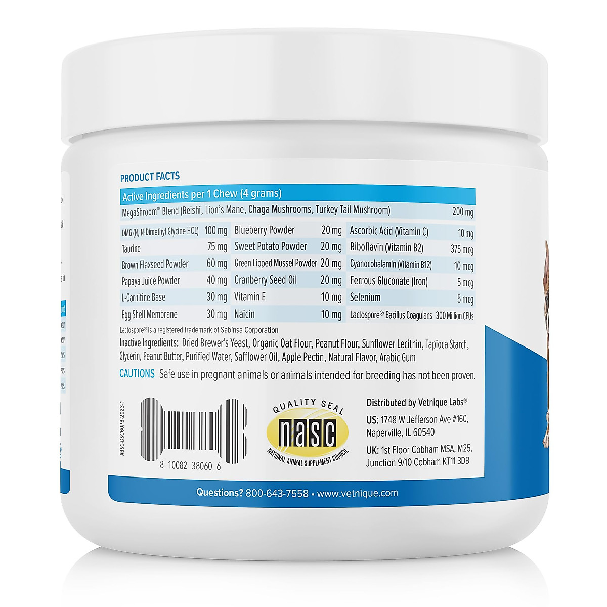 Vetnique Activebliss Dog Multivitamin - Daily Treat with Glucosamine, Omega 3, Digestive Enzymes & Probiotics for Joint, Digestive, & Immune Support - Vet Recommended Dog Vitamins for Optimal Health