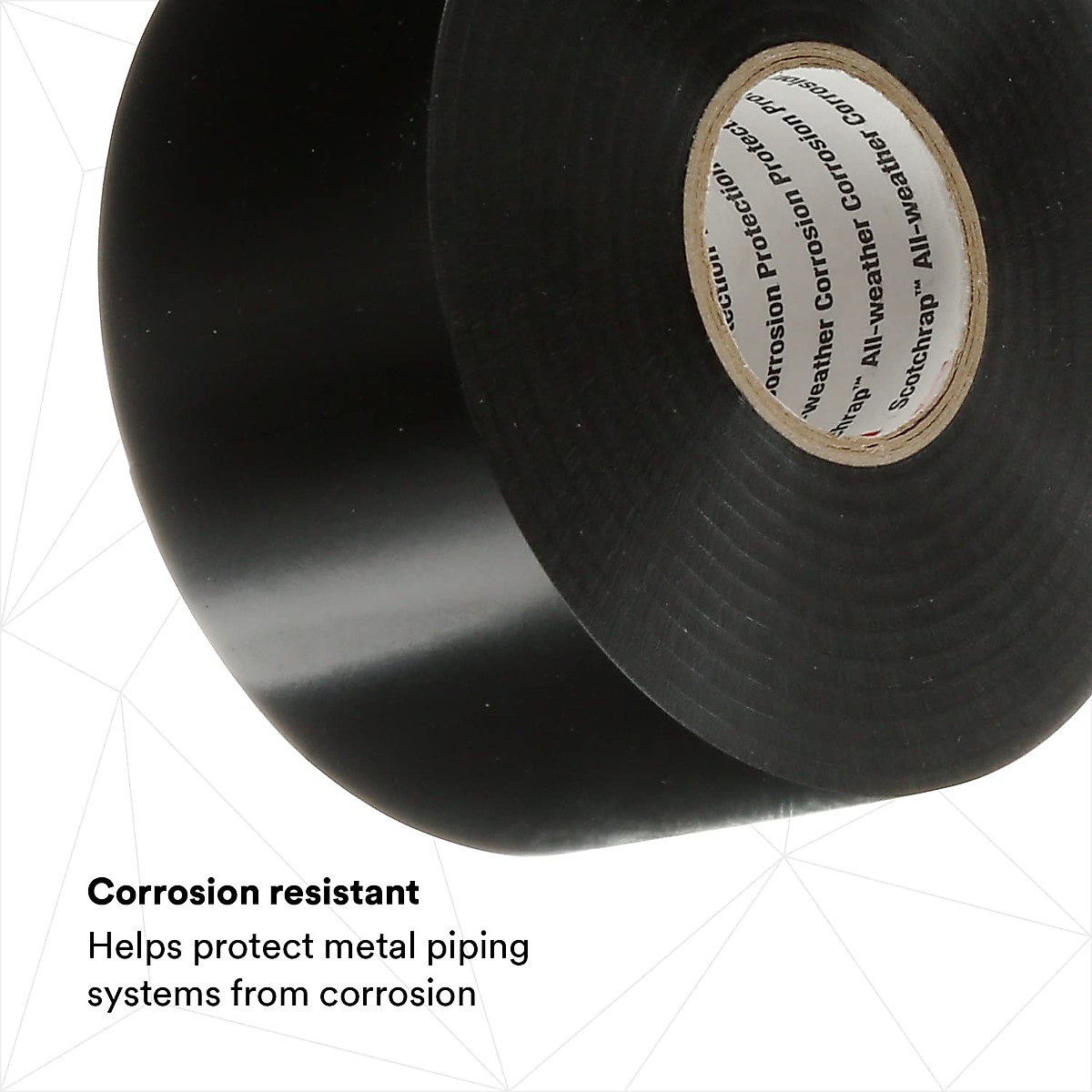 3M Scotchrap Vinyl Corrosion Protection Tape 50, Unprinted, 2 in x 100 ft, Black