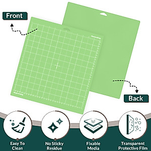 WISYOK 4 Pack 12x12 Inch Cutting Mats for Cricut Explore Air 2/Air/One/Maker, Adhesive Sticky Replacement Cut Mats (Standard, Light, Strong, Fabric) for Crafts, Quilting, Sewing