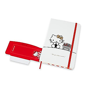 Moleskine Limited Edition Hello Kitty Notebook, Hard Cover, Large (5" x 8.25") Plain/Blank, White, 240 Pages
