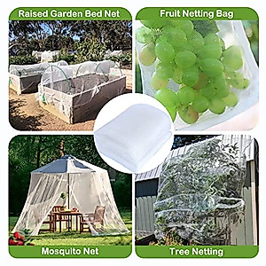10x50FT Garden Netting,Fine Garden Mesh Netting Pest Barrier Bird Netting Mosquito Net Garden Bed Row Cover Nylon Net Fabric for Vegetables Plants Fruit Trees Flowers (10x50FT)
