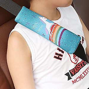 Seatbelt Covers for Kids,2 Pack Unicorn Seat Belt Cushion Shoulder Strap Pad,Universal Cute Cartoon Car Seat Belt Pad for Adults Children Toddler,Baby Girl Boy Carseat Neck Harness Protector