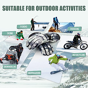 Jogoo Winter Warm Ski Gloves,3M Thinsulate Snow Snowboard Gloves for Men Women,Touchscreen Cold Weather Waterproof&Windproof with Pocket