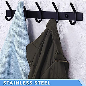 GlazieVault Coat Rack Wall Mount - Stainless Steel Coat Rack (2 Pack) - Heavy Duty Coat Hooks Wall Mounted - Coat Hanger for Hat Towel Robes Jacket Clothes for Bathroom Entryway