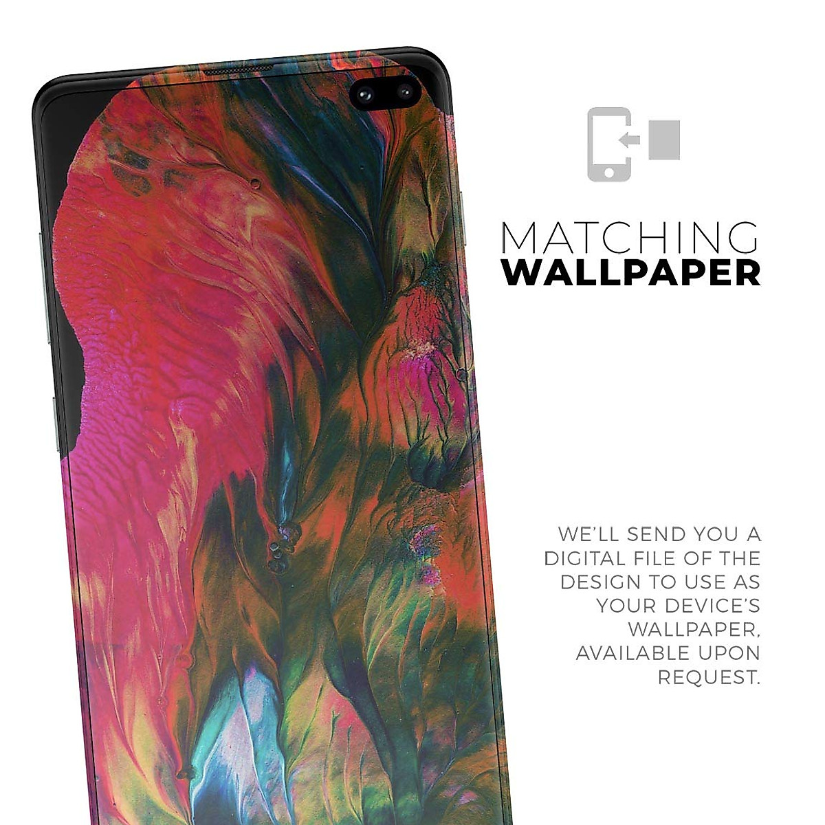 DesignSkinz Liquid Abstract Paint V61 Protective Vinyl Decal Wrap Skin Cover Compatible with The Samsung Galaxy S20 (Screen Trim & Back Glass Skin)