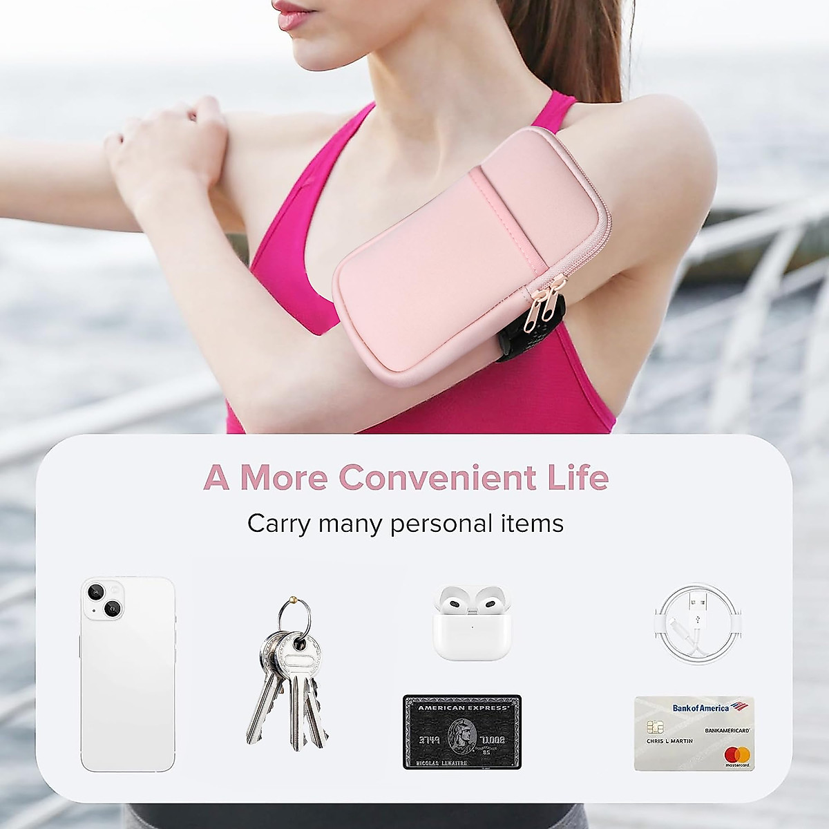 SHOW-YA Water Bottle Pouch for Stanley - 40oz Stanley Cup Accessories, Stanley Cup Fanny Pack, Workout Outdoor Tumbler Pocket for Phone, Card, Keys,Compatible with Stanley Adventure 40oz,30oz(Pink)