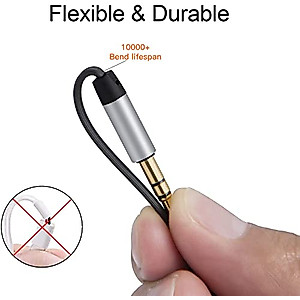 CableCreation Aux Cable, 6 FT Flat 3.5mm Auxiliary Audio Stereo Cord 90 Degree Right Angle Compatible with Car,Home Stereos, Headphones, iPod iPhone iPad, Smartphone, MP3 Player, Black