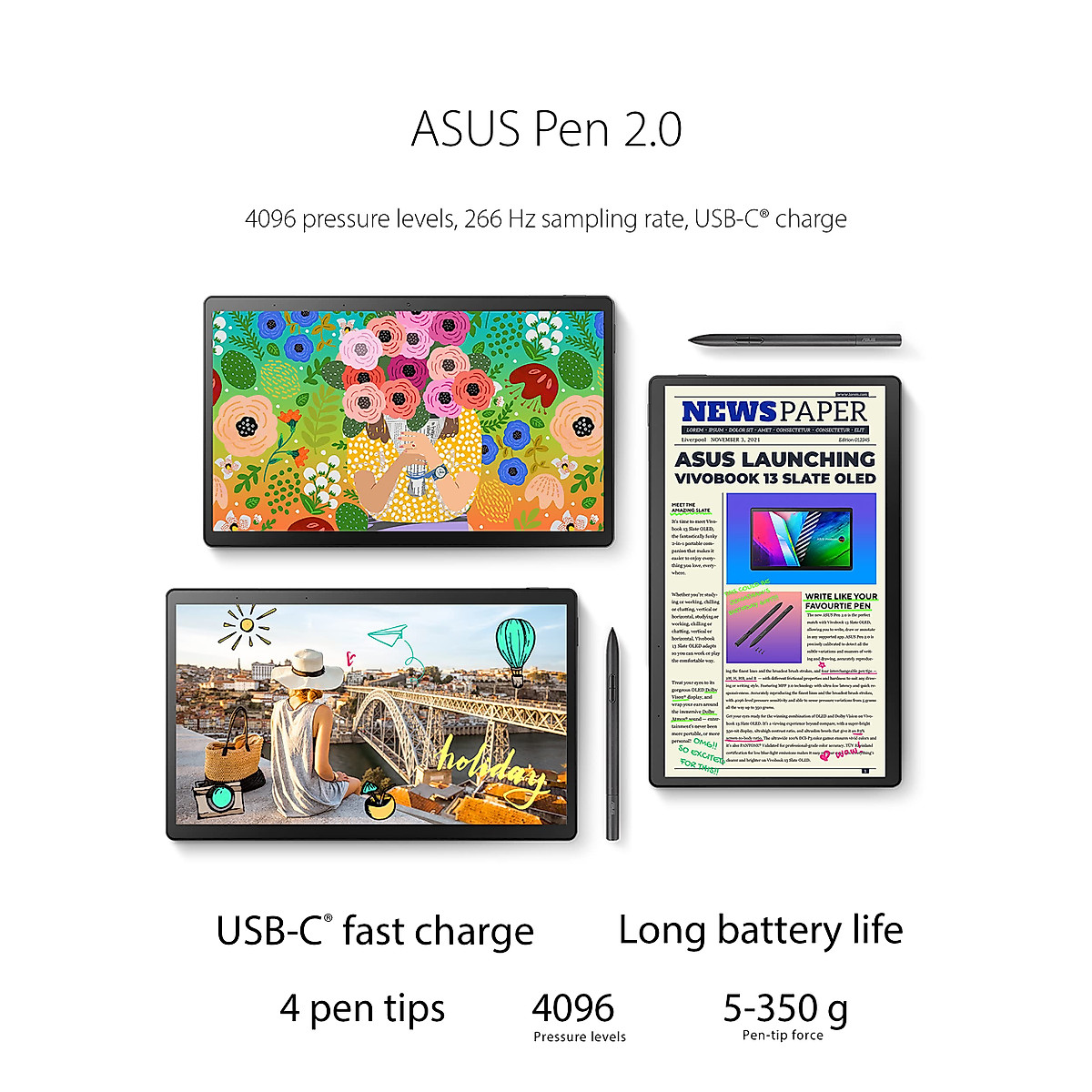 ASUS VivoBook 13 Slate OLED 2-in-1 Laptop, 13.3" FHD OLED Touch Display, Intel Pentium N6000 Quad-Core CPU, 4GB RAM, 128GB eMMC, Windows 11 Home in S Mode, Black, T3300KA-DH21T (Renewed)