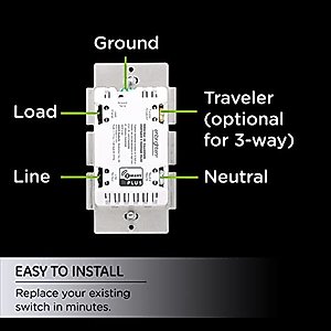 Enbrighten Z-Wave Plus Smart Motion Sensor Light Switch, On/Off, Vacancy / Occupancy Sensor, Includes White and Lt. Almond, Zwave Hub Required, Works with SmartThings, Wink, and Alexa, 26931