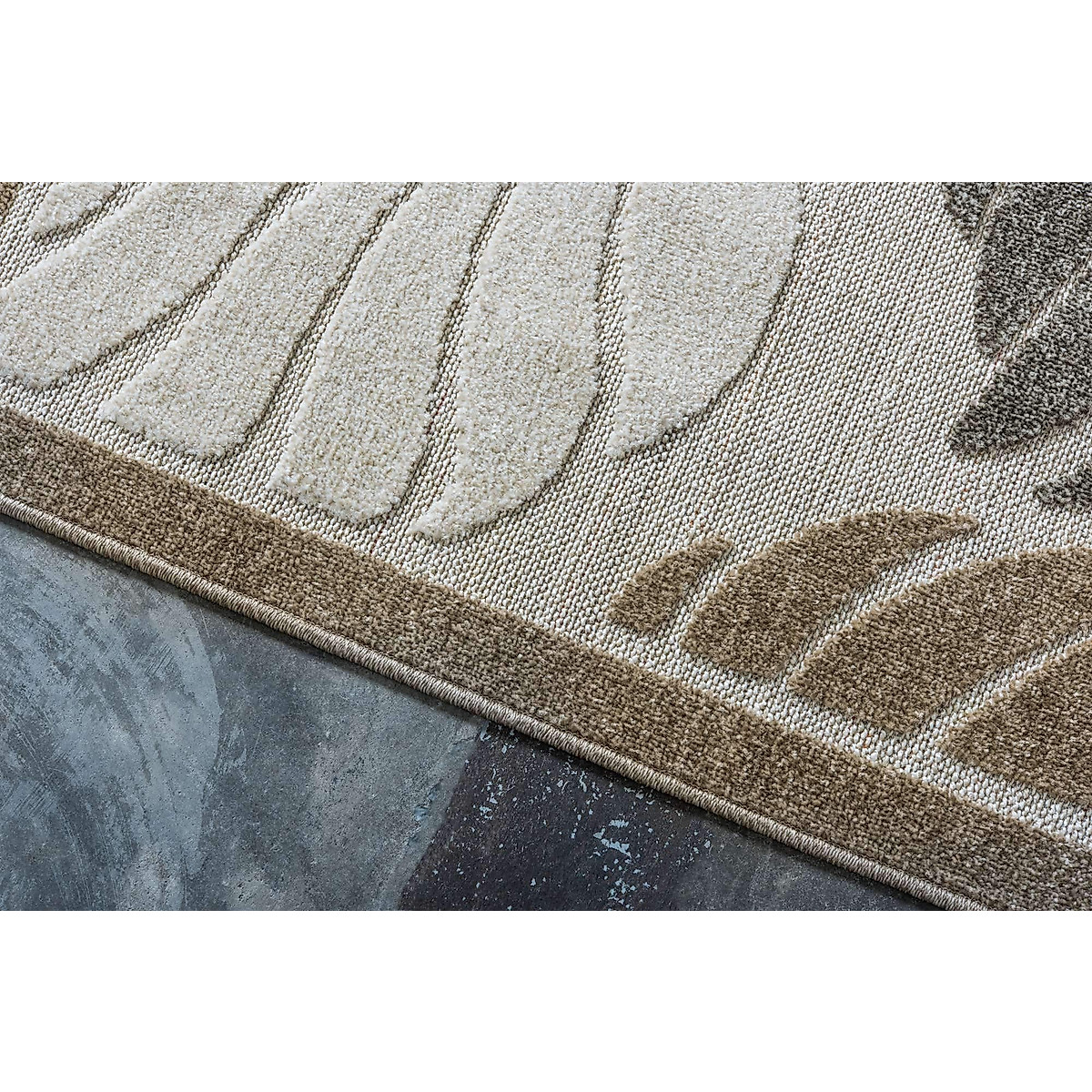 Unique Loom Outdoor Botanical Collection Area Rug - Augusta (7' 1" x 10' Rectangle, Beige/ Ivory)