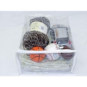 8-Pack Heavy Duty Vinyl Zippered Closet Square Storage Bags (Clear) for Sweaters, Blankets, Arts & Crafts, Toys and Much More! (9" x 11" x 5") 2.1 Gallon