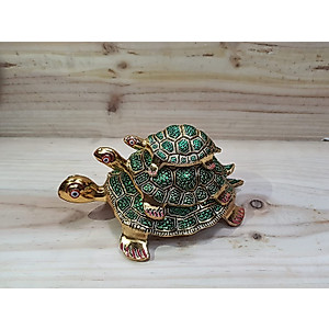 PG COUTURE Metal 3 Piece Turtle showpiece Set in Gold Finish Small Medium Large & Ideal Gift for Table Décor