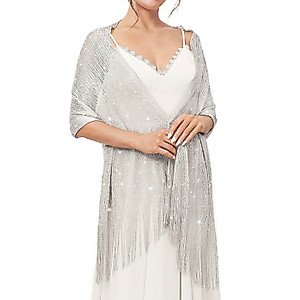 GORAIS Women Shawls and Wraps for Evening Dresses Wedding Scarf Formal Shrug with Rhinestone Buckle for Bride and Bridesmaids