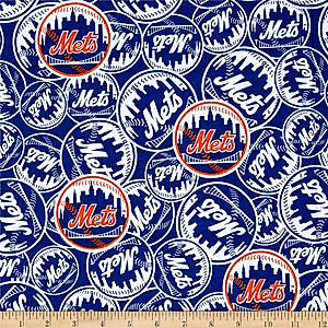 MLB New York Mets Cotton Broadcloth, Fabric by the Yard