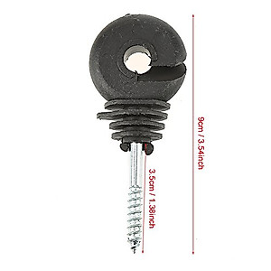 Ueohitsct 50 Pcs/Set Black Screw In Ring Insulators Electric Fence Accessories For Wood Post