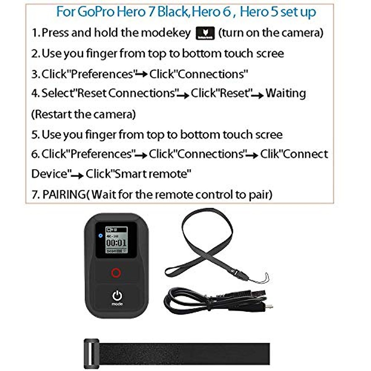Suptig Remote WiFi Remote Compatible for Gopro Hero 8 Hero 7 Black Hero 6 Hero 5 Hero 4 Hero Session Hero 3 Hero 3+ Hero +LCD Max Fusion Waterproof Wireless Remote WiFi Remote (Black)