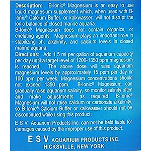 ESV Aquatics B-Ionic Magnesium Liquid Supplement for Coral Reef Salt Water Aquariums, 32 Ounce