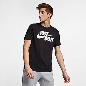 Nike Men's Sportswear Tee Just Do It Swoosh, Black/White, X-Large