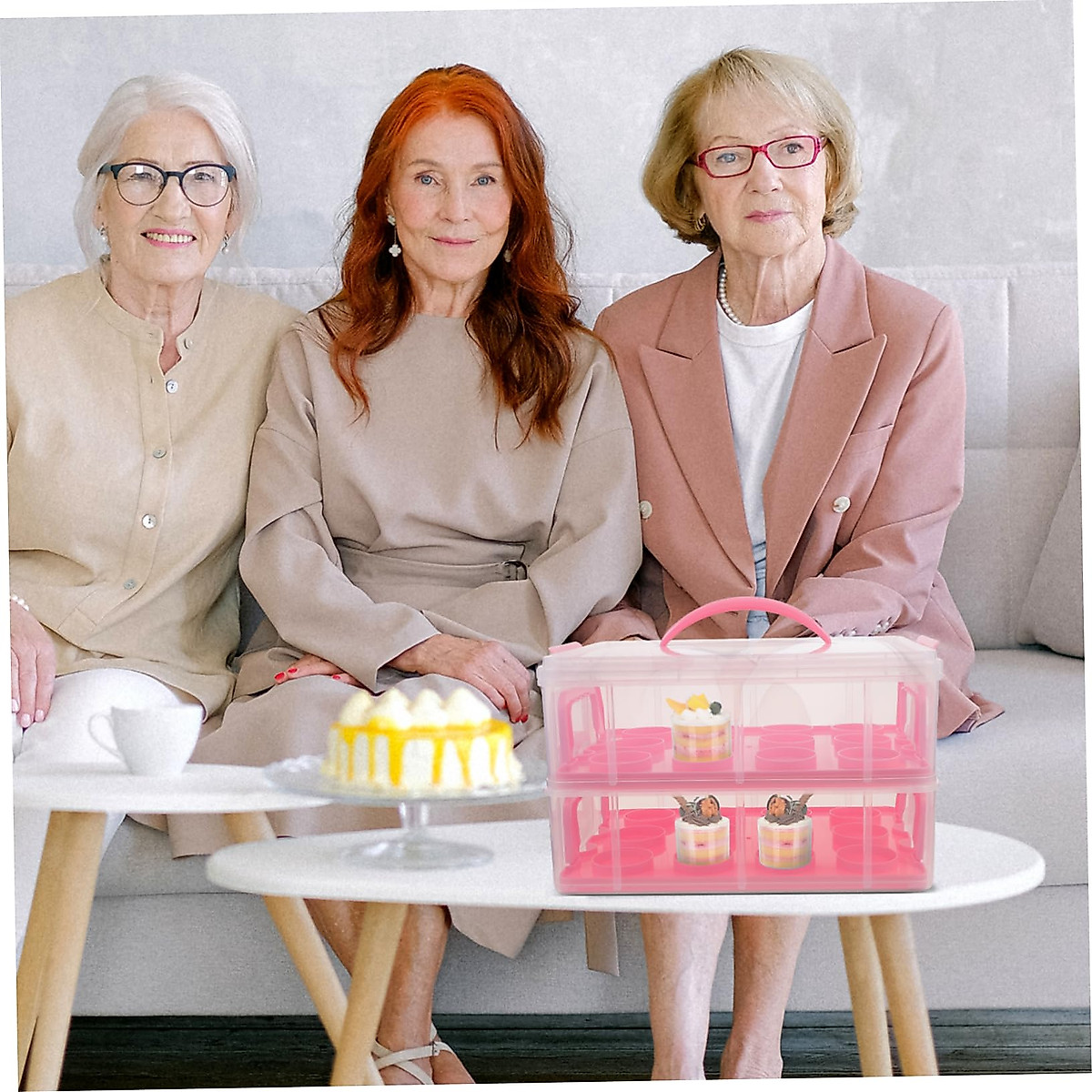 LALAFINA Box cake packing box cupcake holder with lid cake container holder cupcake carrier with lid egg trays carrier cake carrier holder tart carrier Dessert table bakeware plastic