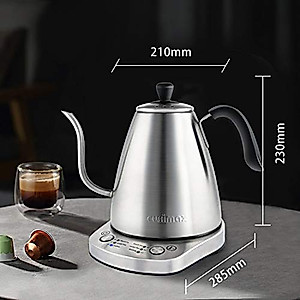 CUSIMAX Gooseneck Kettle, 1000W Electric Kettle 1L, Variable Kettle with 6 Temperatures Pour Over for Drip Coffee and Tea, Stainless Steel Kettle with Auto Keep Warming and Boil-Dry Protection