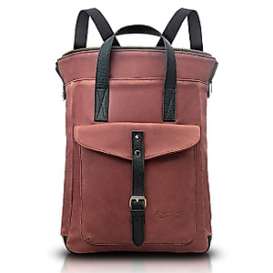 ORNA'S LEATHER ART | Medium Sized and Mini SWAN Everyday Leather Backpack Set. Real Leather in a Stylish Chic Backpack with Practical Contemporary Design