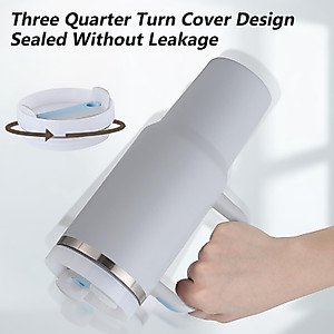 Colulon 40 oz Tumbler with Handle and Straw, Leak Proof Vacuum Insulated Water Tumbler for Hot or Cold Beverages, Stainless Steel 40 oz Tumbler for Home, Gym, Office, Travel(Leopard Pink)