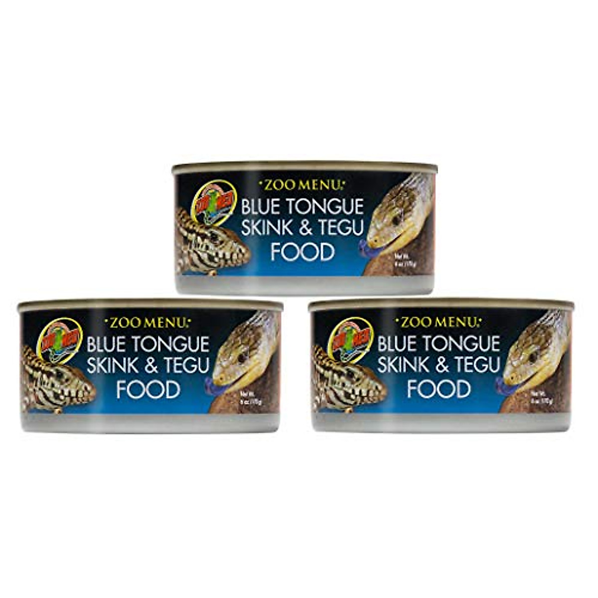 Zoo Med 3 Cans of Zoo Menu Blue Tongue Skin and Tegu Food, 6 Ounces each