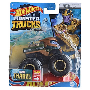 Hot Wheels Monster Trucks Thanos, Plus Connect and Crash Car 22/75