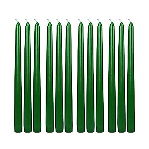 Zest Candle 12-Piece Taper Candles, 10-Inch, Hunter Green