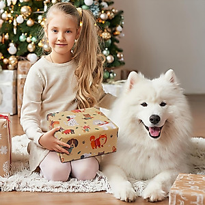 AircooL Dog Gift Wrapping Paper, Puppy Paw Birthday Gift Wrap Paper, 6 Folded Sheets 30 x 20 Inch Dog Gift Paper for Kids Boys Girls Family Friends Kids Christmas Holidays