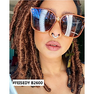 FEISEDY Retro Square Polarized Sunglasses Women Men Oversized Vintage Shades B2600