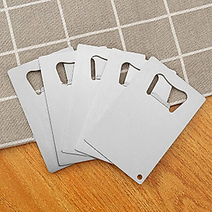 Yerwal Wallet Bottle Opener, Cool & Funny Card Size Party Wedding Favors Beer Bottle Opener for Guest,Stainless Steel (2pcs-Black and Silver)