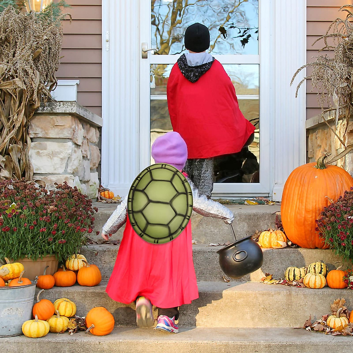 ABOOFAN Halloween Turtle Shell Costume Novelty Turtle Shell Backpack Halloween Cosplay Costume Party Carnival Performance Prop