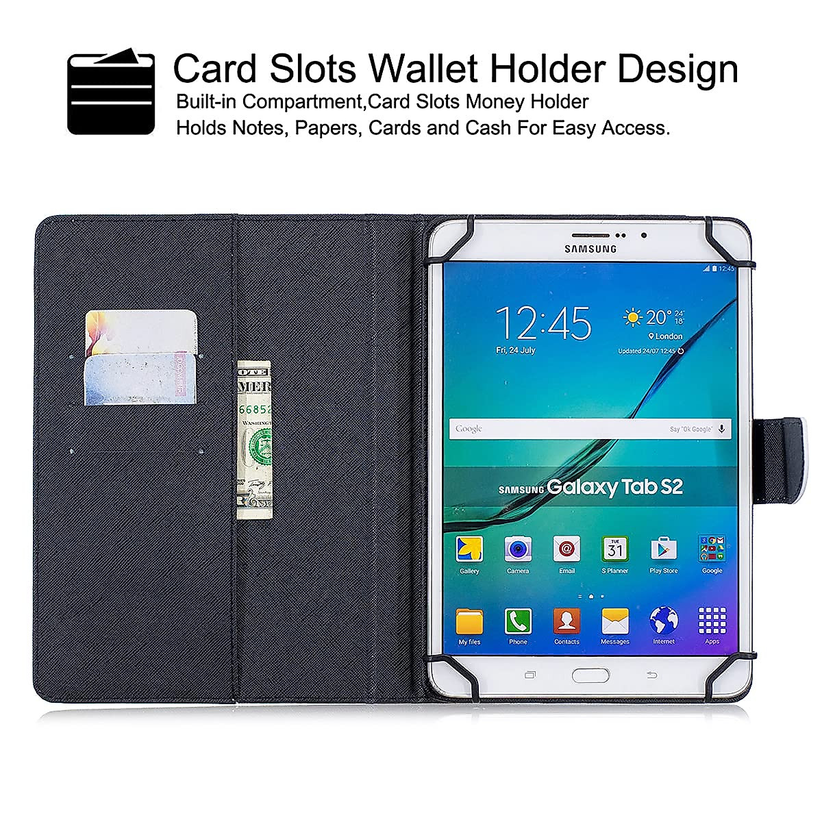 Universal Case for 9-10.5'' Tablet, CozyULF Colorful Wallet Stand Case for iPad 9.7/10.2/10.5, Galaxy Tab 9.6 9.7 10.1 10.4 10.5, Amazon Fire HD 10 Other 9-10.5 inch Models - Trick Or Treat