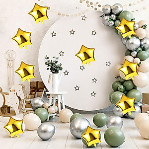 LUTER 50pcs Gold Star Shaped Foil Balloons, 5 Inch, Self Sealing, for Wedding, Baby Shower, Birthday Party Decoration