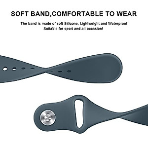 Silicone Band for Fossil Men's Gen 6/5E 44mm/Gen 5 Carlyle/Garrett/Women's Julianna Smart Watch, 22mm Adjustable Soft Silicone Sport Strap Replacement Band for Women Men (Blue Gray)