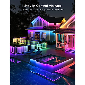 Govee RGBIC Pro Outdoor Strip Lights with Warm and Cold White, 32.8ft WiFi Outdoor LED Eave Lights Waterproof, Outdoor Lights Work with Alexa, App Control for Eave, Stairs, Porch