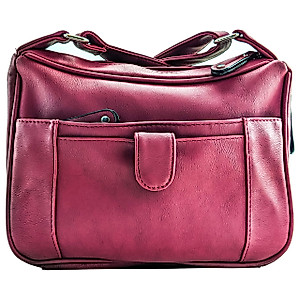 Purse King Magnum Concealed Carry Handbag (Burgundy), Large