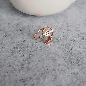 NOUMANDA Adjustable Gold Silver and Rose Gold Plated Simple Small Arrow Rings for Women (Silver)