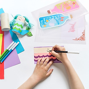 GLOBLELAND 60 Pcs Clear Stamp and Die Storage Bag Pockets 6 Size Plastic Storage Pocket Plastic Stamp Seal Storage Envelopes Case for DIY Paper Card Scrapbooking Craft