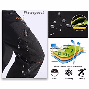 Postropaky Womens Outdoor Snow Ski Pants Waterproof Hiking Insulated Softshell Pants Snowboard Zipper Bottom Leg(Black2S)