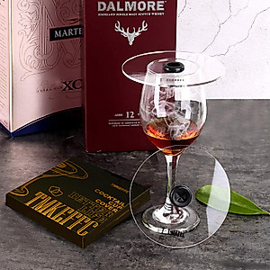 TMKEFFC Smoking Gun Cup Covers Pack of 2, Lids for Cocktail Drinks Handy Smoke Infuser Accessories, for Wine-Cups Goblet Glasses Tumblers Mugs Bowls Diameter Below 4.7"