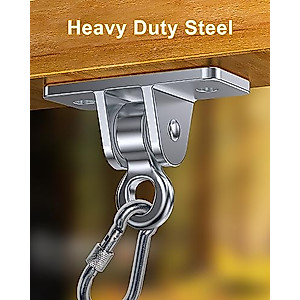 Digtichnny Swing Hangers Heavy Duty, 304 Stainless Steel Porch Swing Hooks Hanging Kit Swing Brackets Hardware Set Parts Smooth Silent